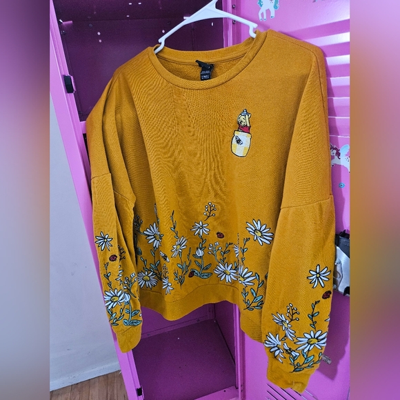Disney | Sweaters | Disney Mustard Sweatshirt With Character Patch ...